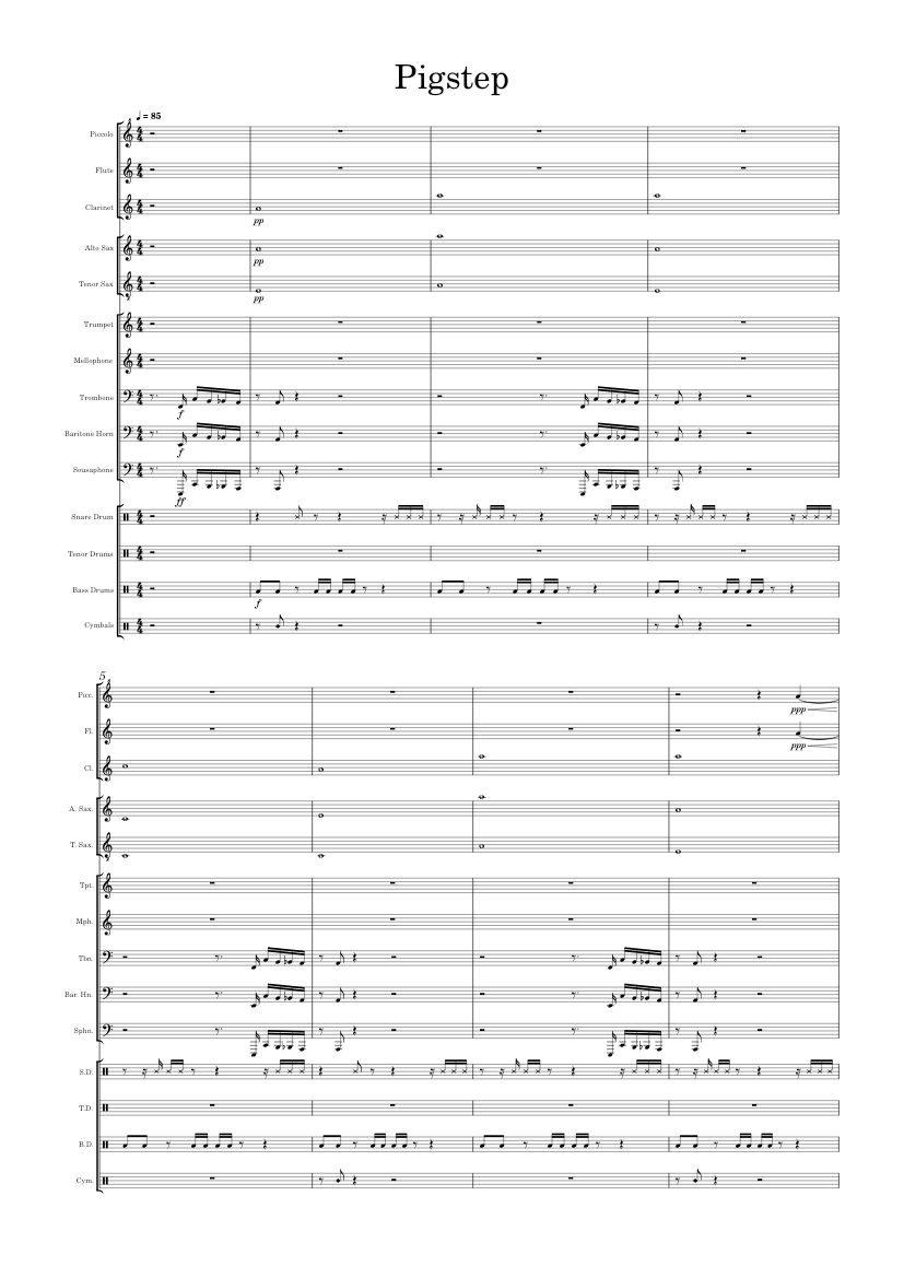 Pigstep – Lena Raine Pigstep - Marching Arrangement Sheet music for ...