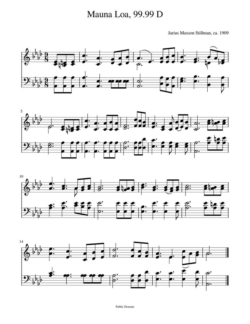 Mauna Loa - J. M. Stillman Sheet music for Piano (Piano Duo ...