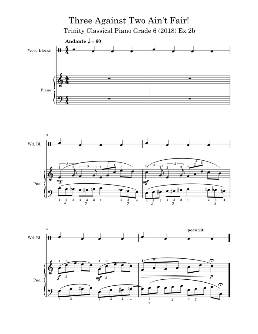Three Against Two Aint Fair! Exercise 2b. Grade 6 Piano (2018 ...