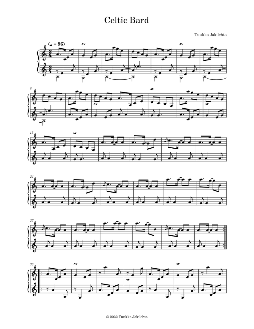 Celtic Bard Sheet music for Piano (Solo) Easy | Musescore.com