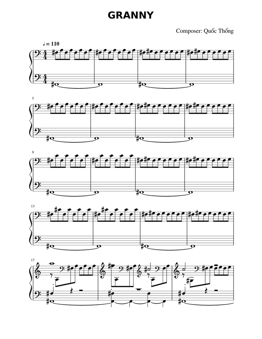 Granny_-_Theme_Song_Horror_Mobile_Game Sheet music for Piano (Solo ...