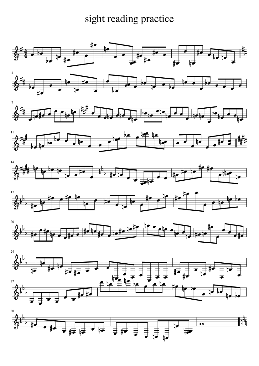 sight reading practice Sheet music for Piano (Solo) | Musescore.com