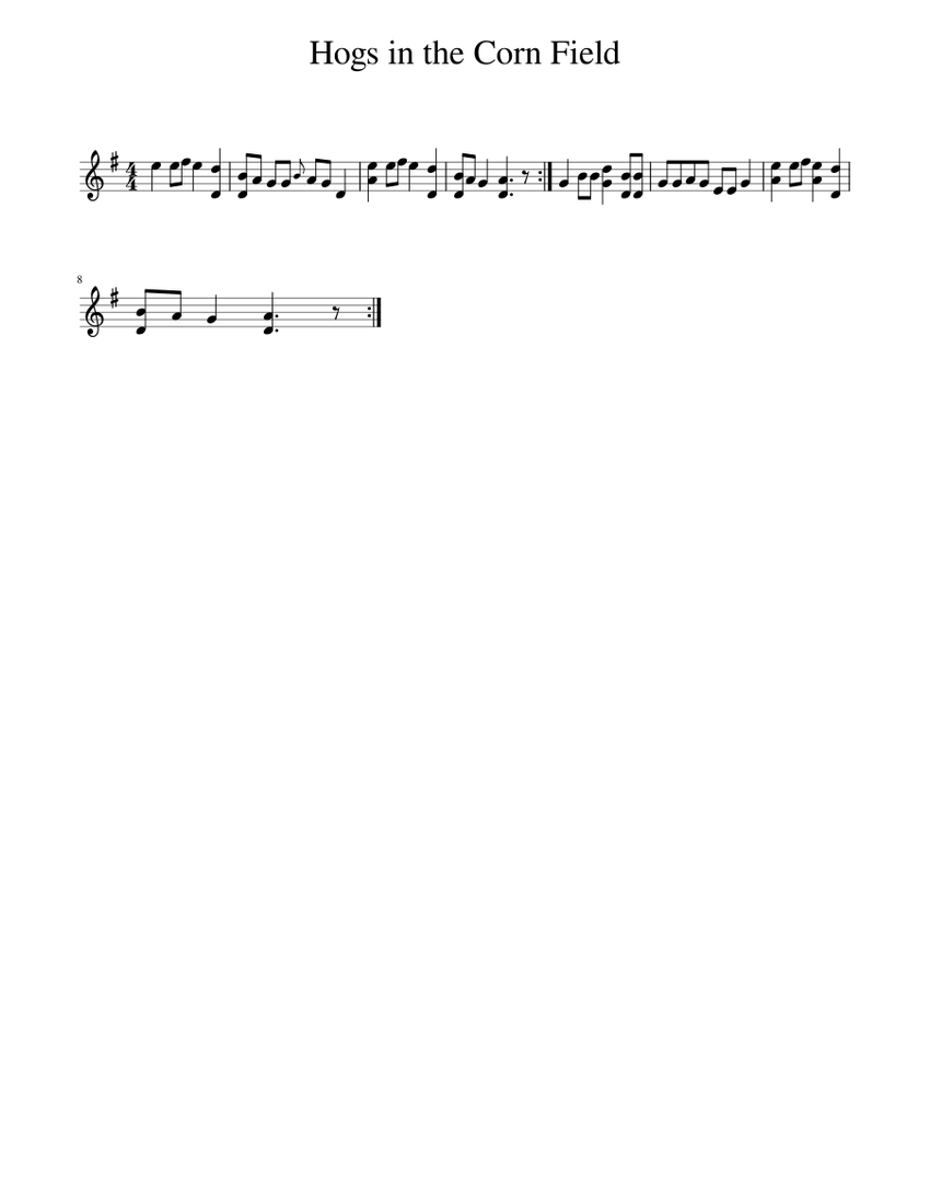 Hogs in the Corn Field Sheet music for Piano (Solo) | Musescore.com