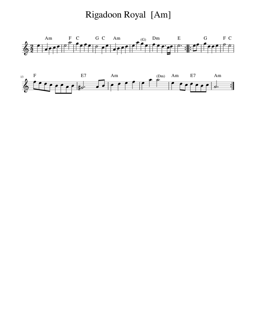 Rigadoon Royal Sheet music for Piano (Solo) Easy | Musescore.com