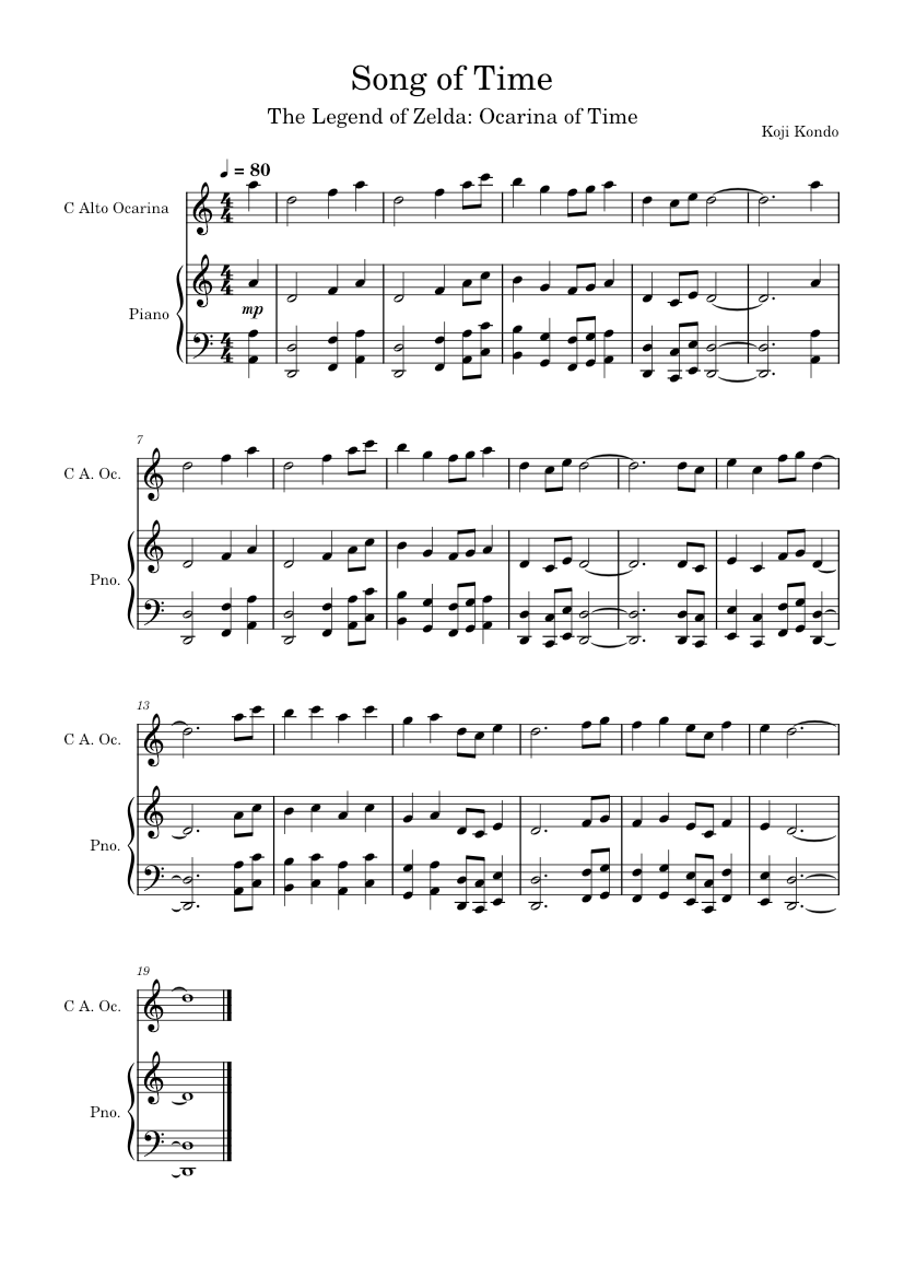 The legend of zelda ocarina of time song of time – Koji Kondo The ...