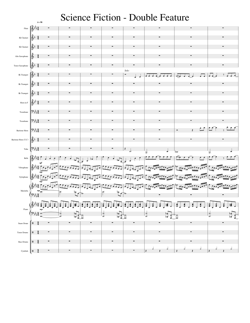 Science Fiction - Double Feature (Marching Band) Sheet music for Piano ...