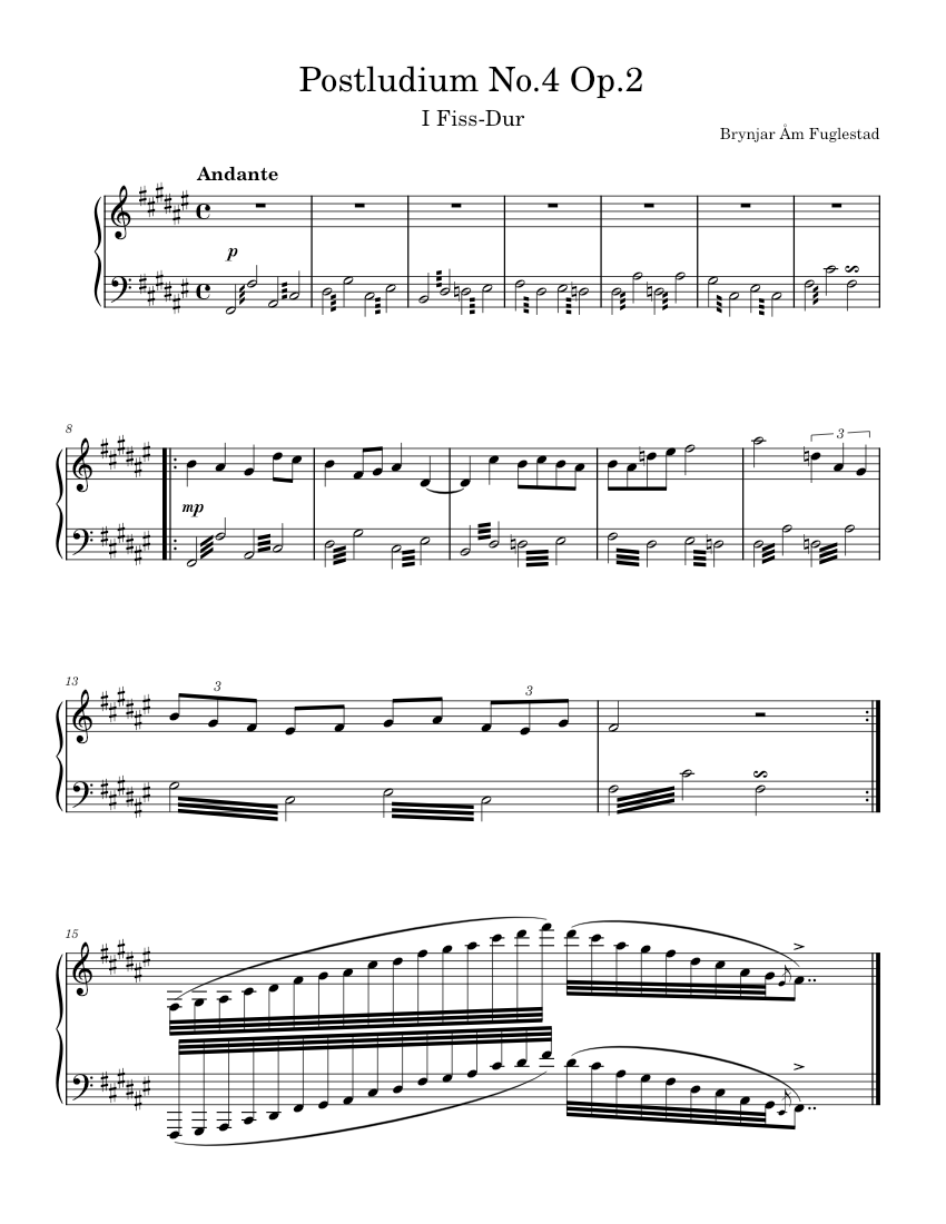 Postlude No.4 In F# Major Sheet music for Piano (Solo) | Musescore.com