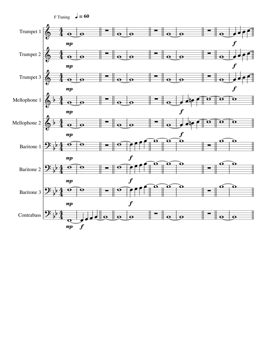 Brass Packet Sheet music for Trombone, Tuba, Trumpet in b-flat, French ...