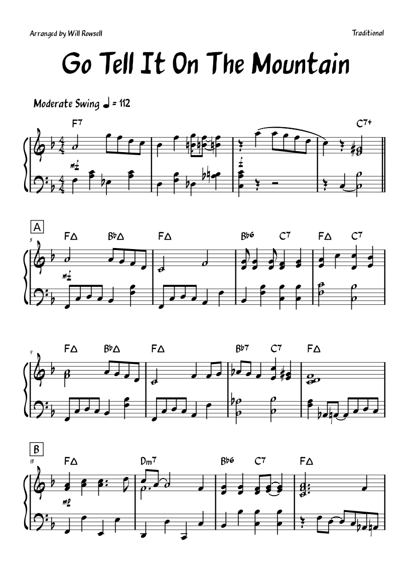 Go Tell It On The Mountain - piano tutorial