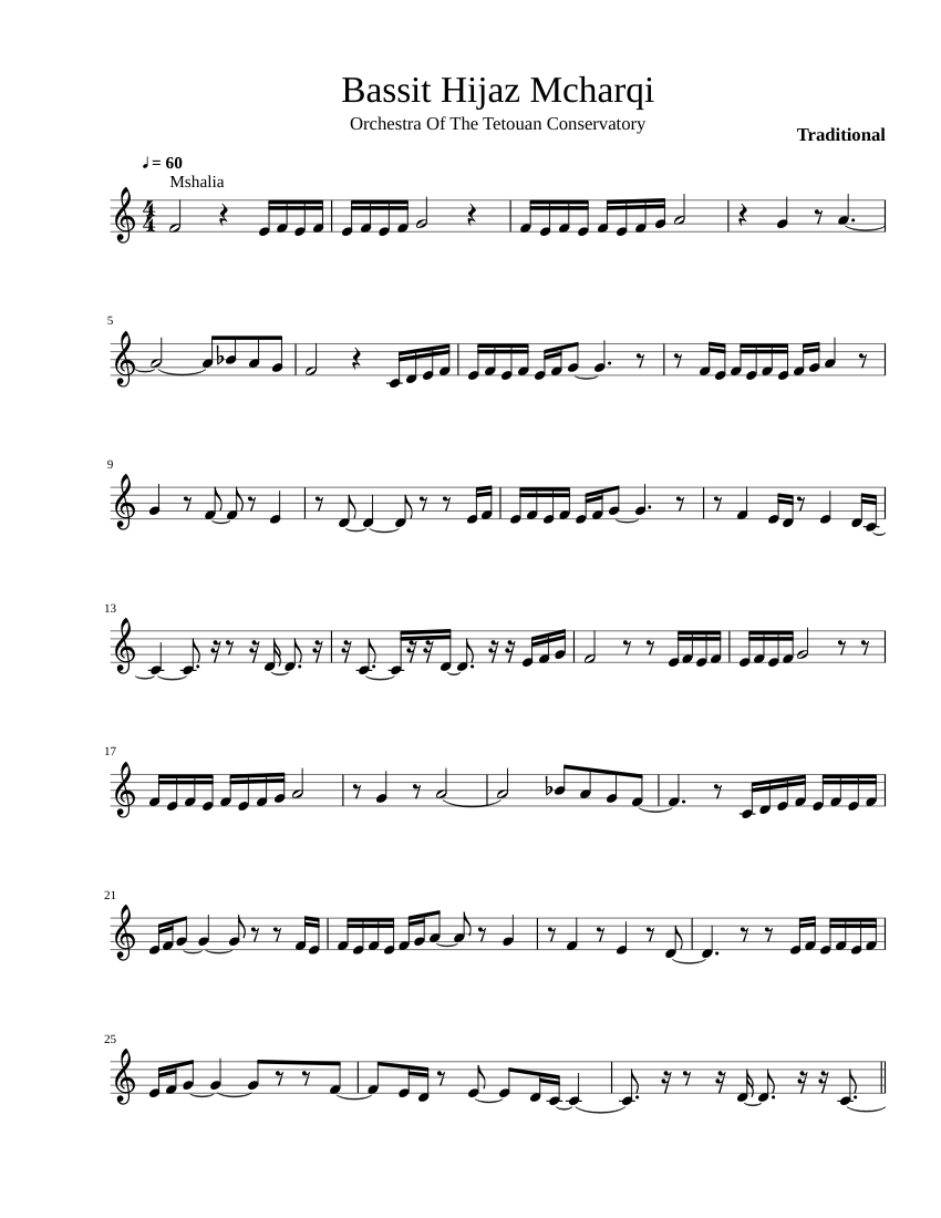 Bassit Hijaz Mcharqi Sheet music for Violin (Solo) | Musescore.com