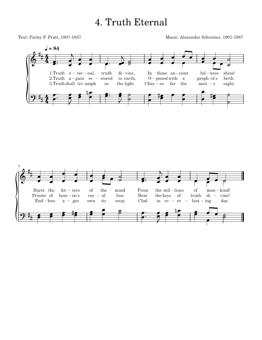 4. Truth Eternal Sheet music for Piano (Church Choir) Easy | Musescore.com