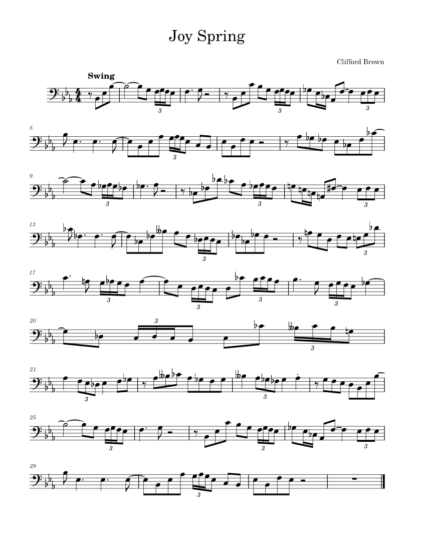 Joy Spring Sheet music for Trombone (Solo) | Musescore.com