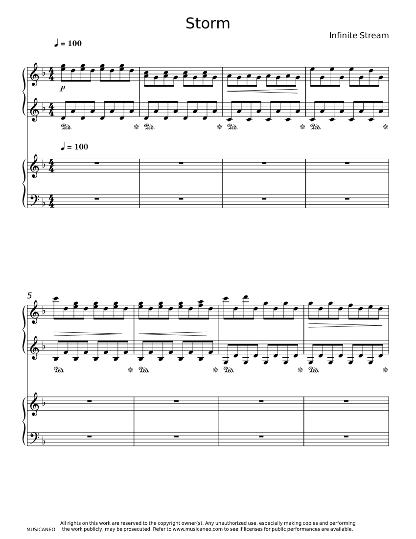 Storm - Infinite Stream Sheet music for Piano (Mixed Quartet ...
