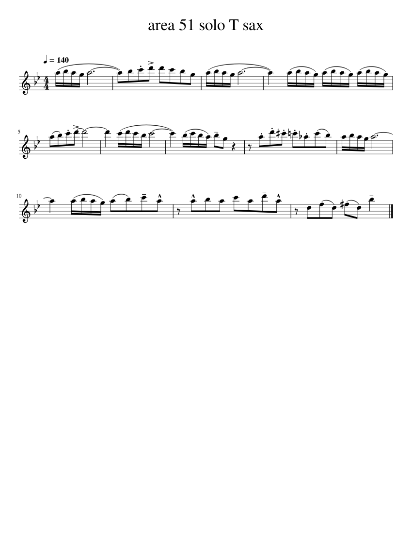 Area 51 – Larry Barton Sheet music for Saxophone tenor (Solo ...