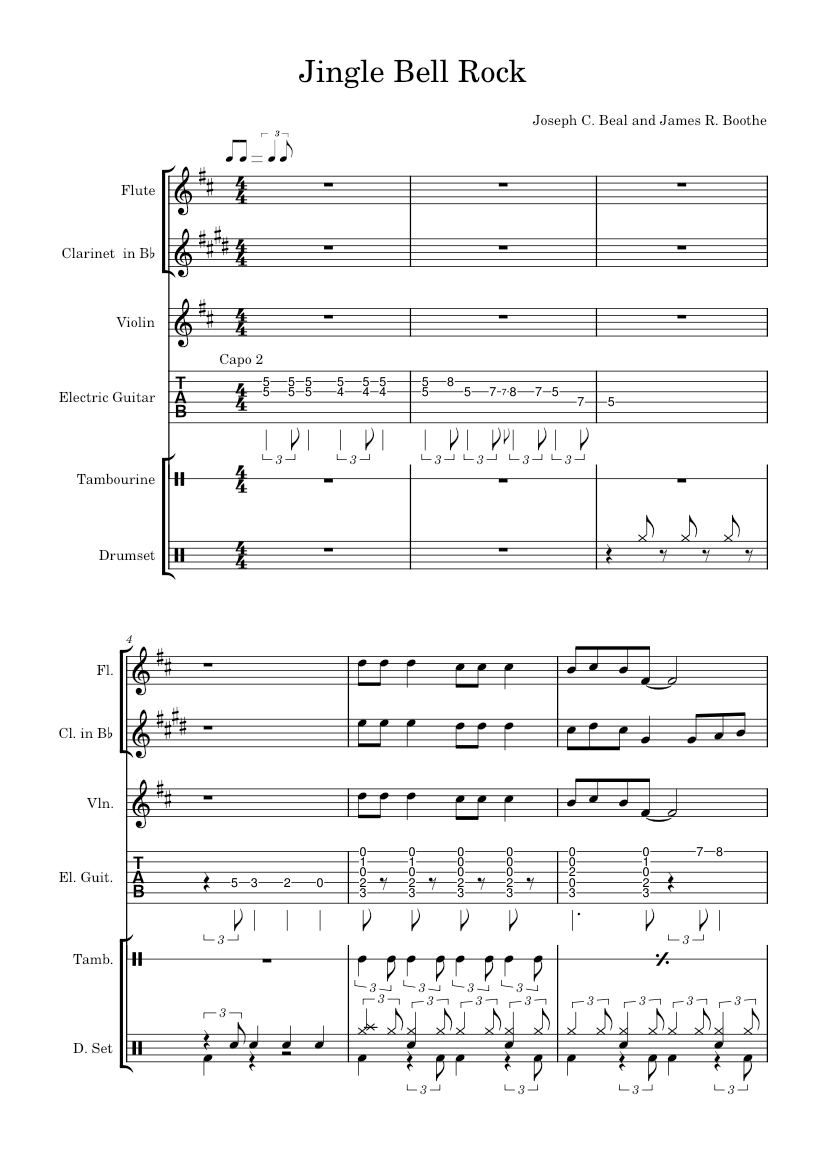 Jingle Bell Rock – Joe Beal and Jim Boothe Sheet Music for Flute ...