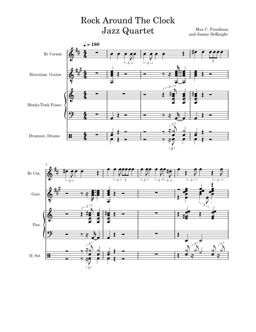 Rock Around the Clock (Jazz Quartet) – Words and Music by Max C ...