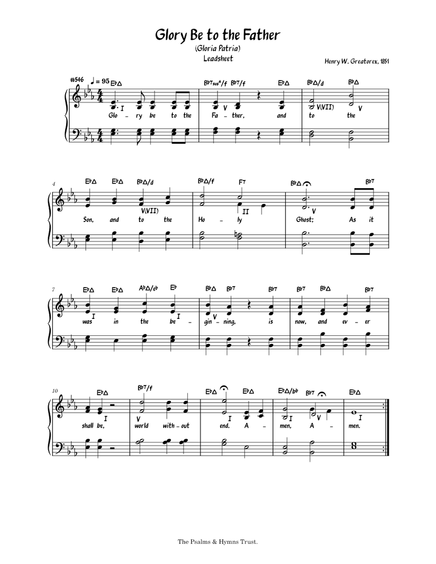 Glory be to the father – Henry W. Greatorex Sheet music for Piano (Solo ...