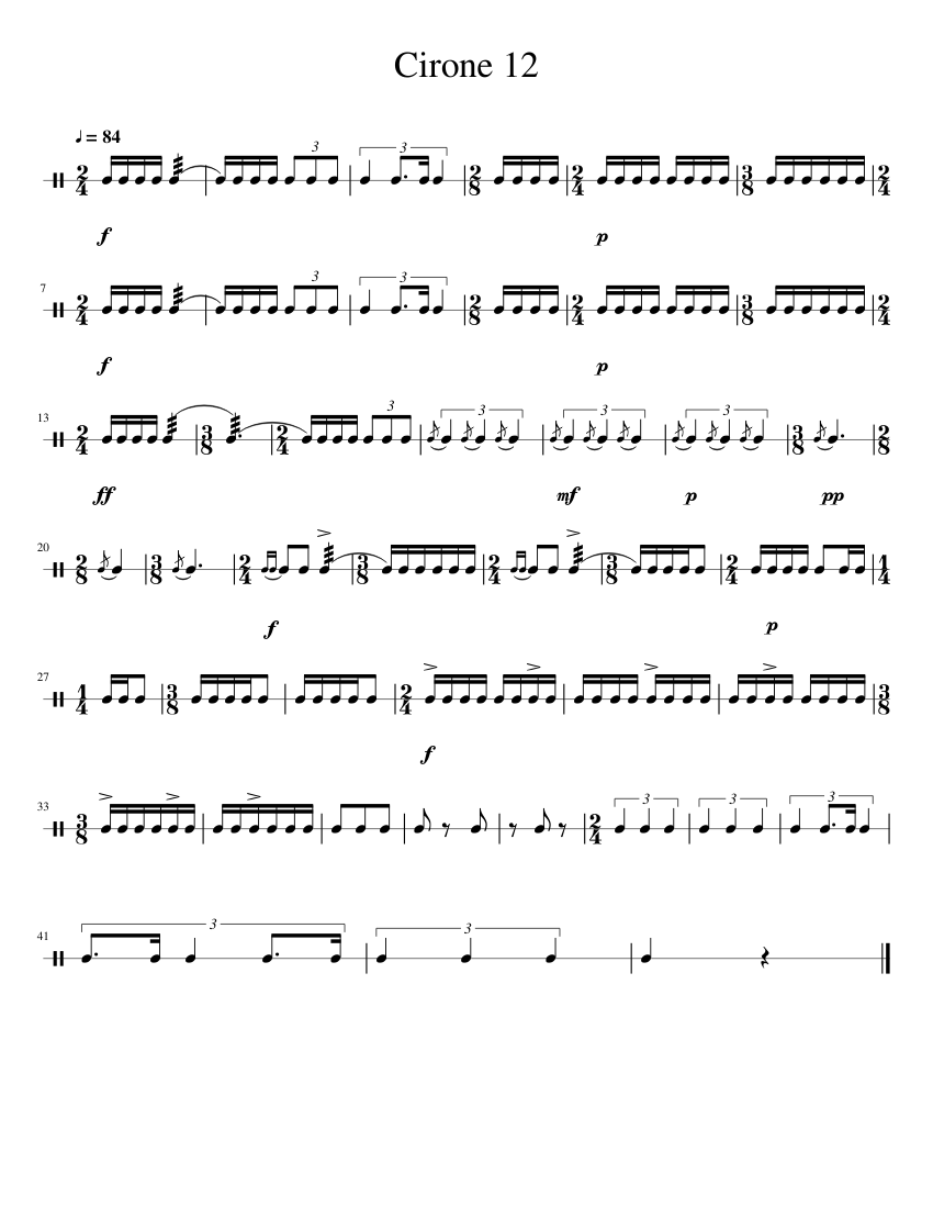 Cirone 12 Sheet music for Snare drum (Solo) | Musescore.com