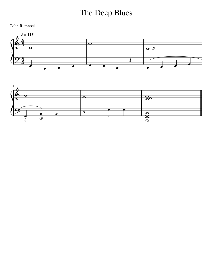 The Deep Blues Sheet music for Piano (Solo) Easy | Musescore.com
