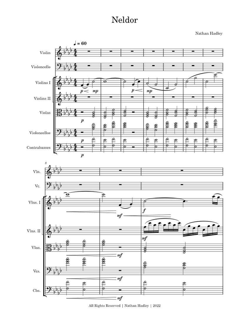 Neldor Sheet music for Violin, Cello, Strings group (String Ensemble) | Musescore.com