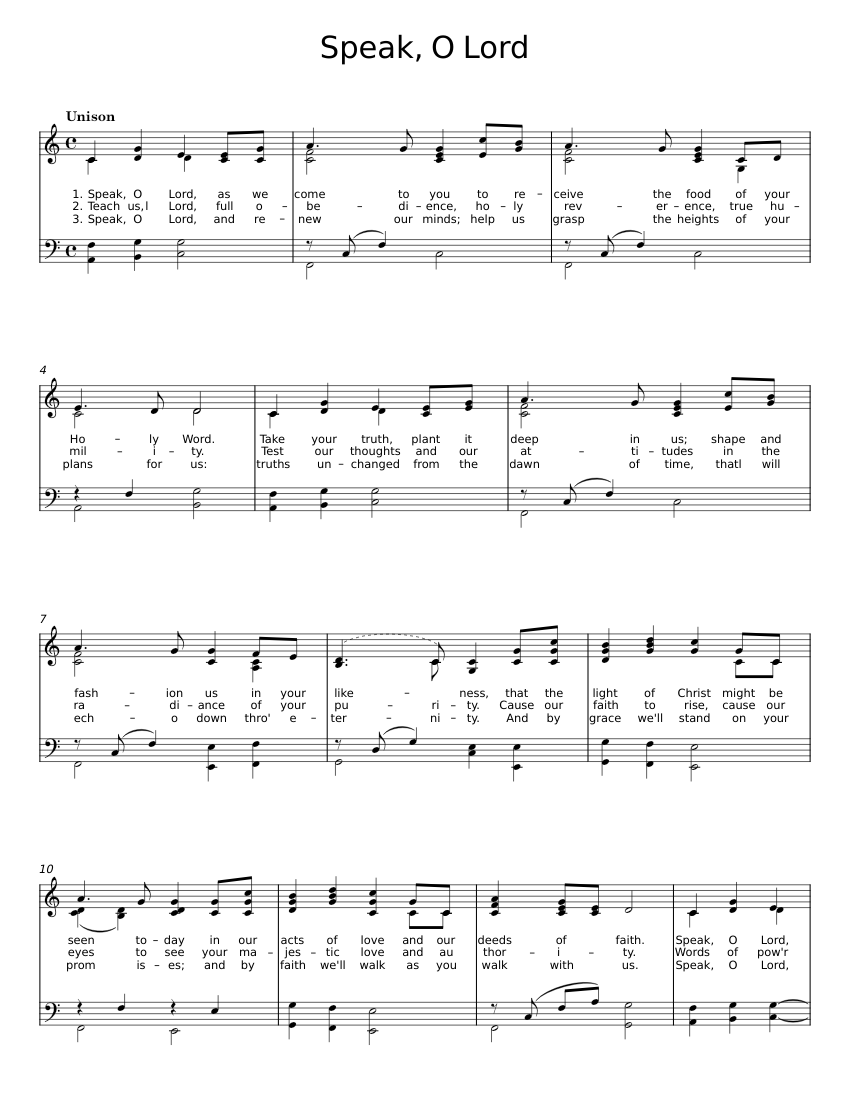 Speak o lord - Keith and Kristyn Getty Sheet music for Piano (Solo ...
