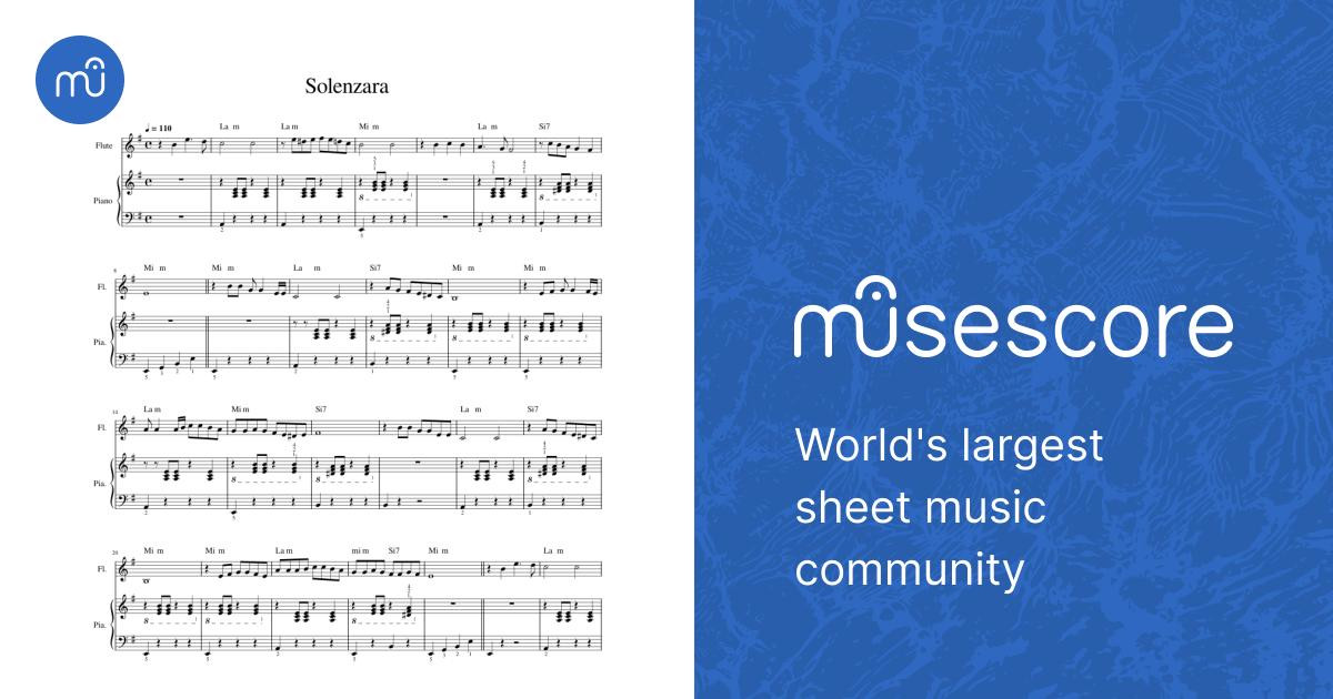 Solenzara arrangement Sheet music for Piano, Flute (Solo) | Musescore.com