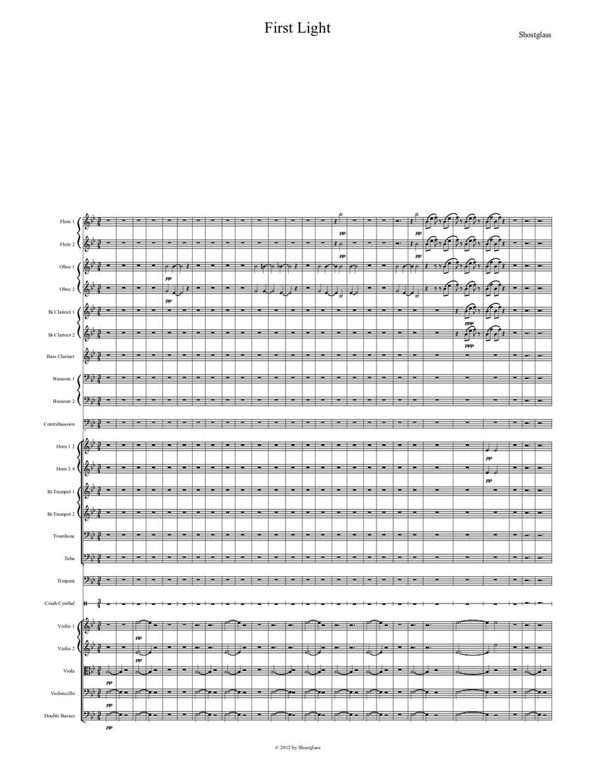 First Light Sheet music for Violin, Trombone, Flute, Tuba, Oboe (Mixed ...