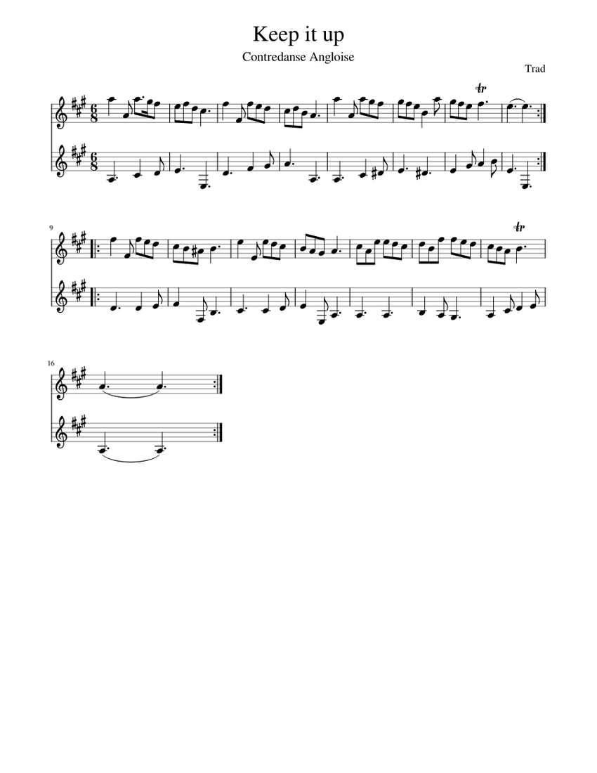Traditional music - Keep it up Sheet music for Piano (Piano Duo ...