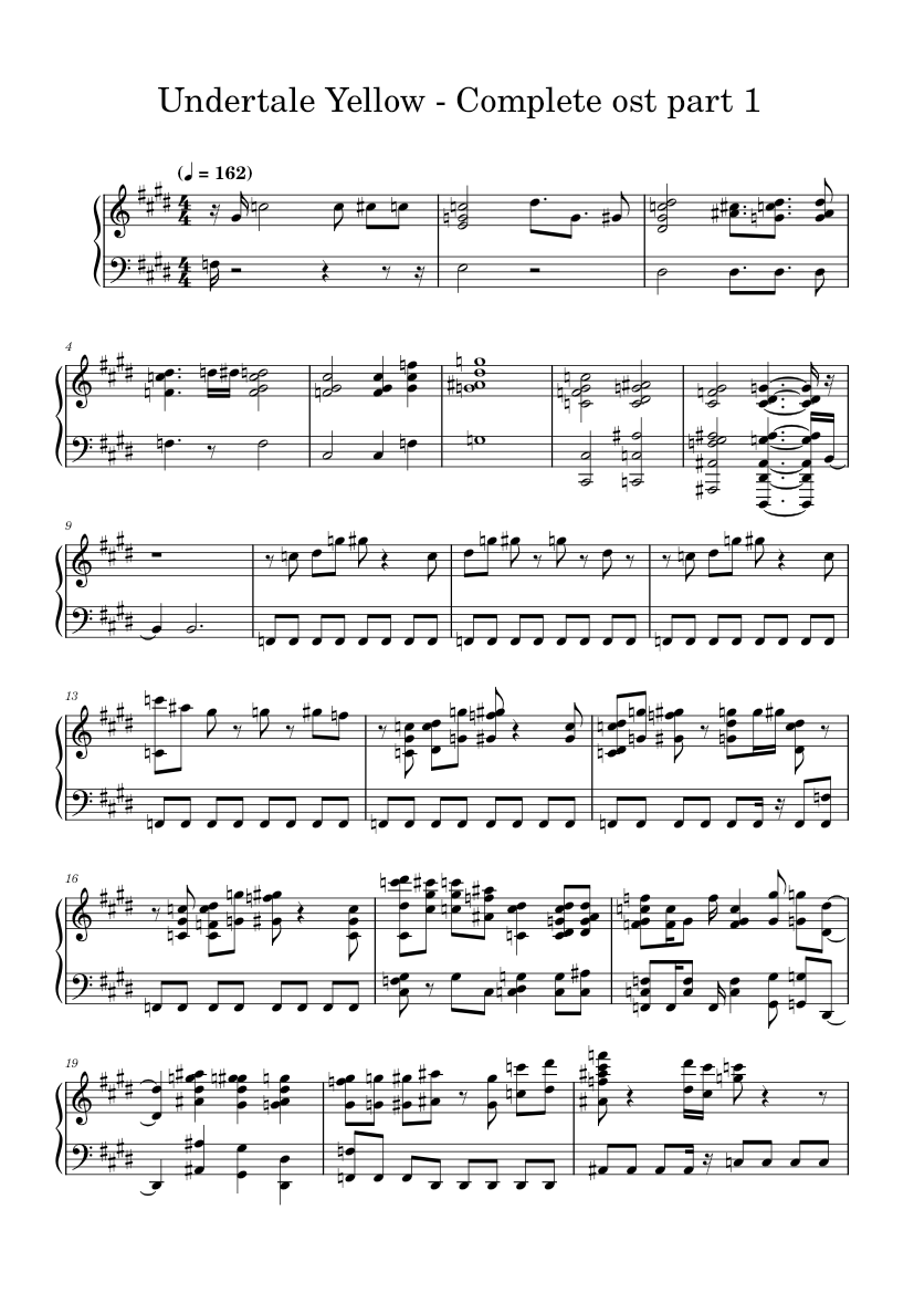 Undertale yellow - Complete Ost part 1 Sheet Music for Piano (Solo ...