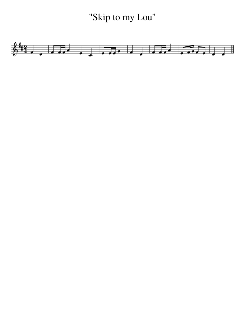 Skip to my Lou Sheet music for Piano (Solo) Easy | Musescore.com