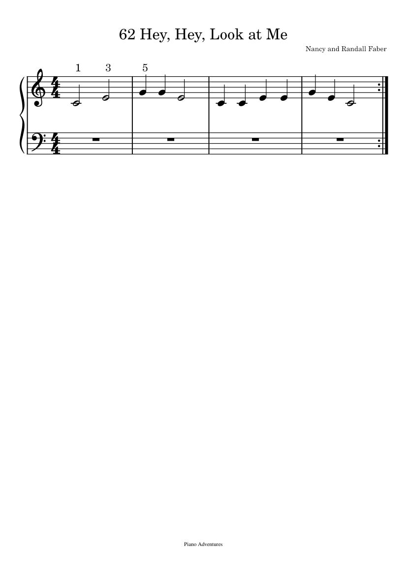 62 Hey, Hey, Look at Me Sheet music for Piano (Solo) Easy | Musescore.com