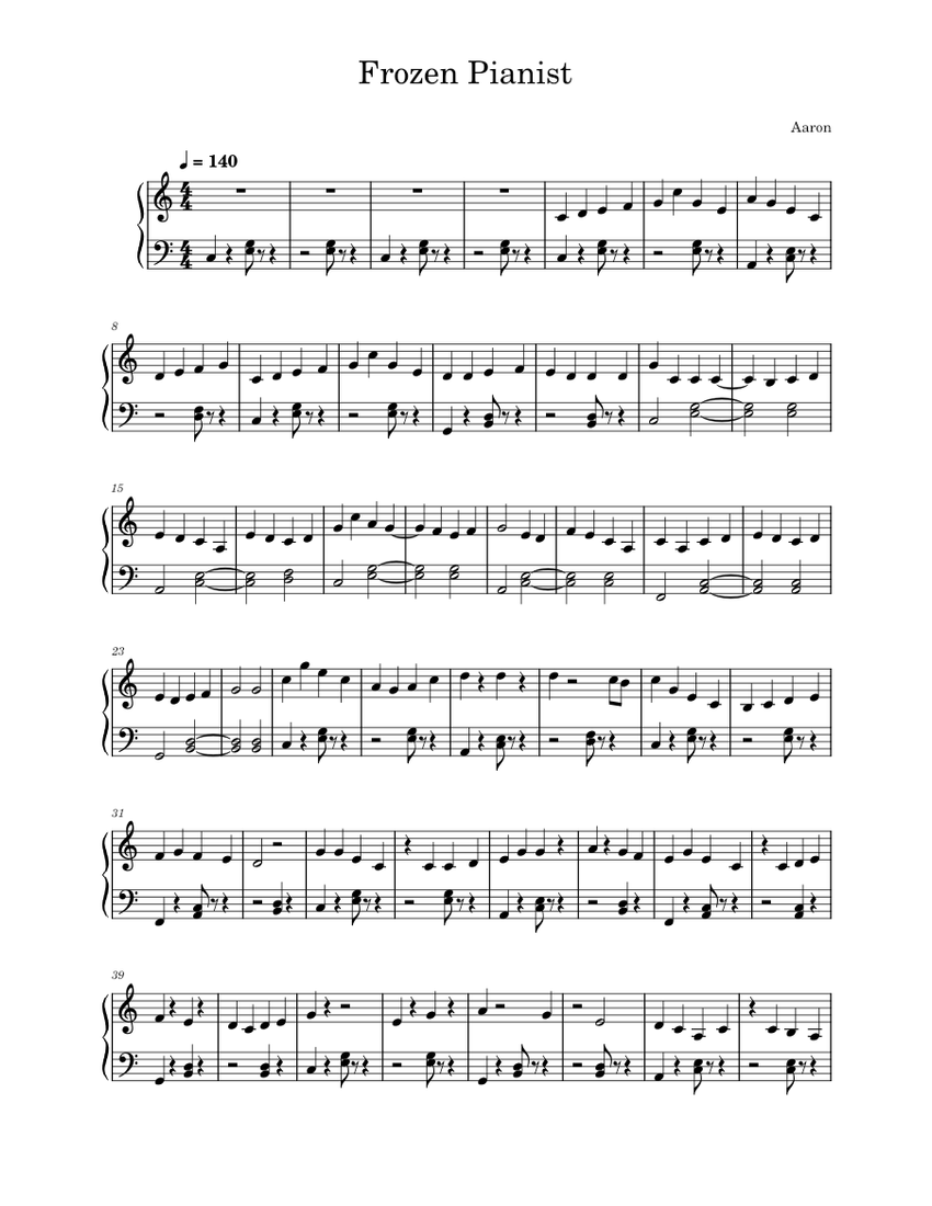 Frozen Pianist Sheet music for Piano (Solo) Easy | Musescore.com