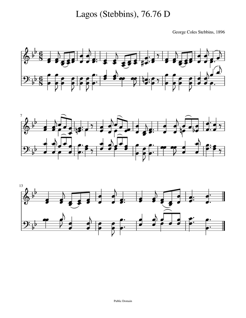 LAGOS (Stebbins) - George Coles Stebbins Sheet music for Piano (Piano ...