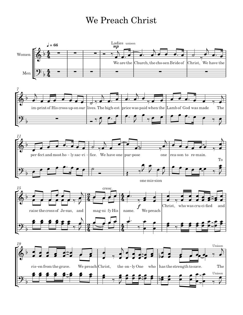 We Preach Christ – Chris & Diane Machen We Preach Christ Choir Sheet ...