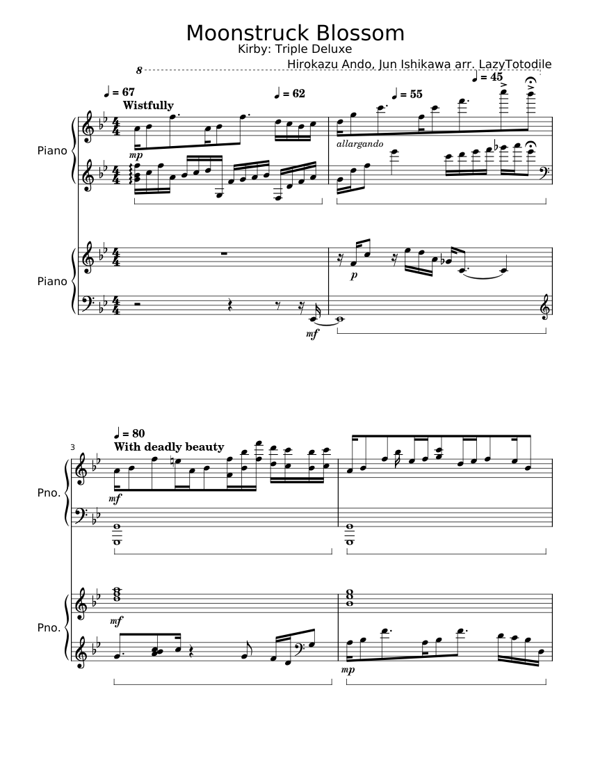 Moonstruck Blossom - Hirokazu Ando Sheet music for Piano (Piano Duo ...