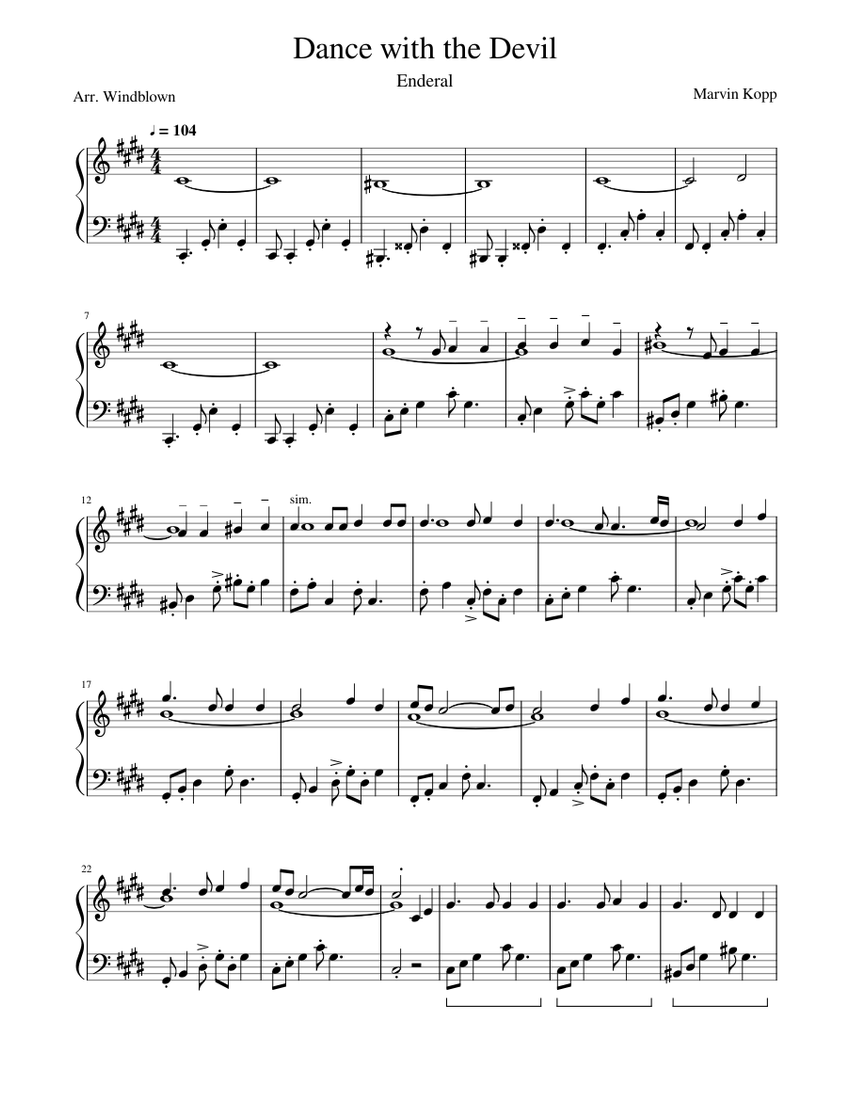 Enderal - Dance with the Devil Sheet music for Piano (Solo) | Musescore.com