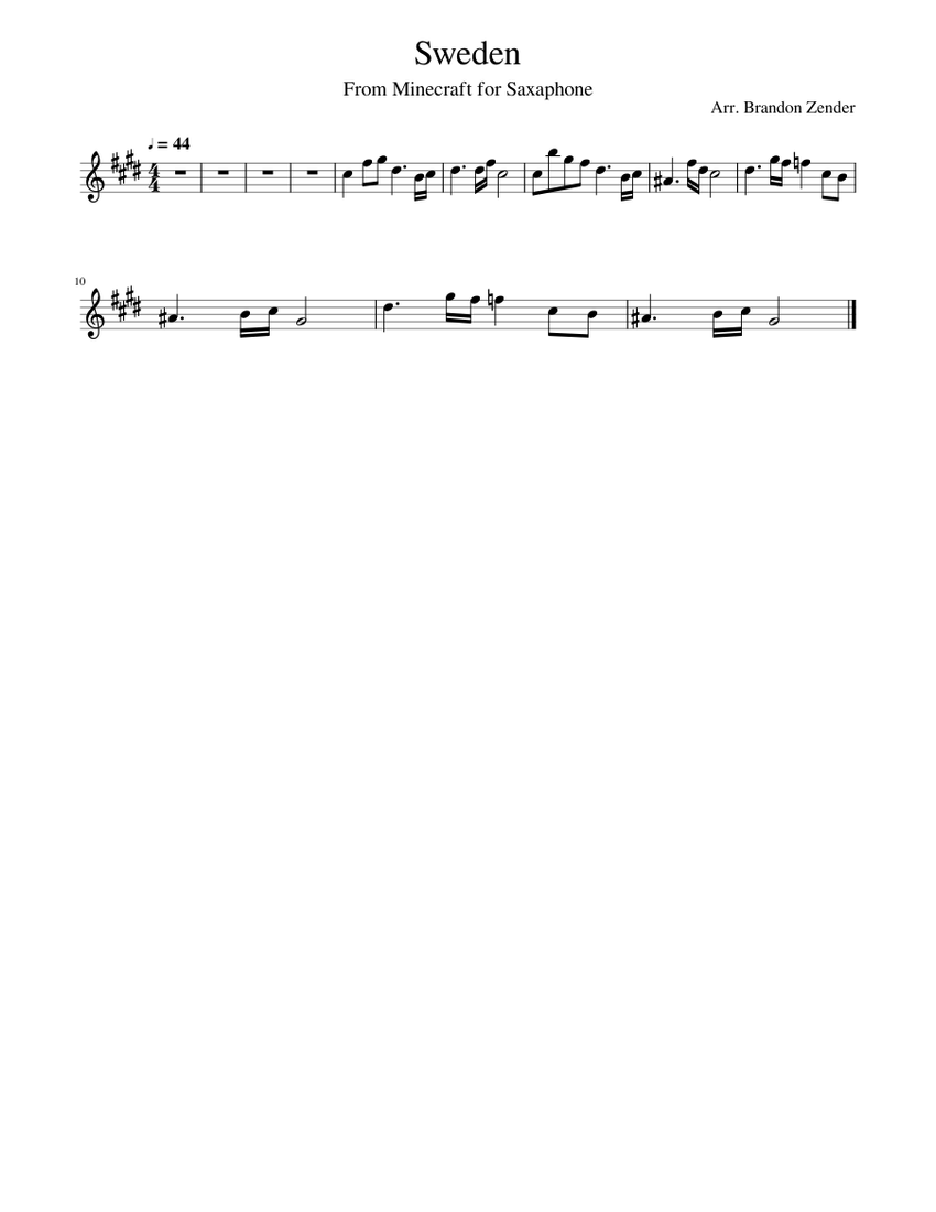 Sweden - Minecraft Sheet music for Piano (Solo) | Musescore.com
