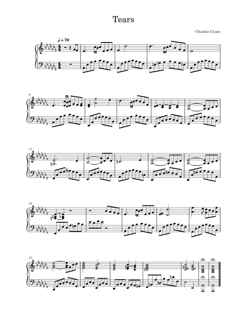 Tears Sheet music for Piano (Solo) Easy | Musescore.com