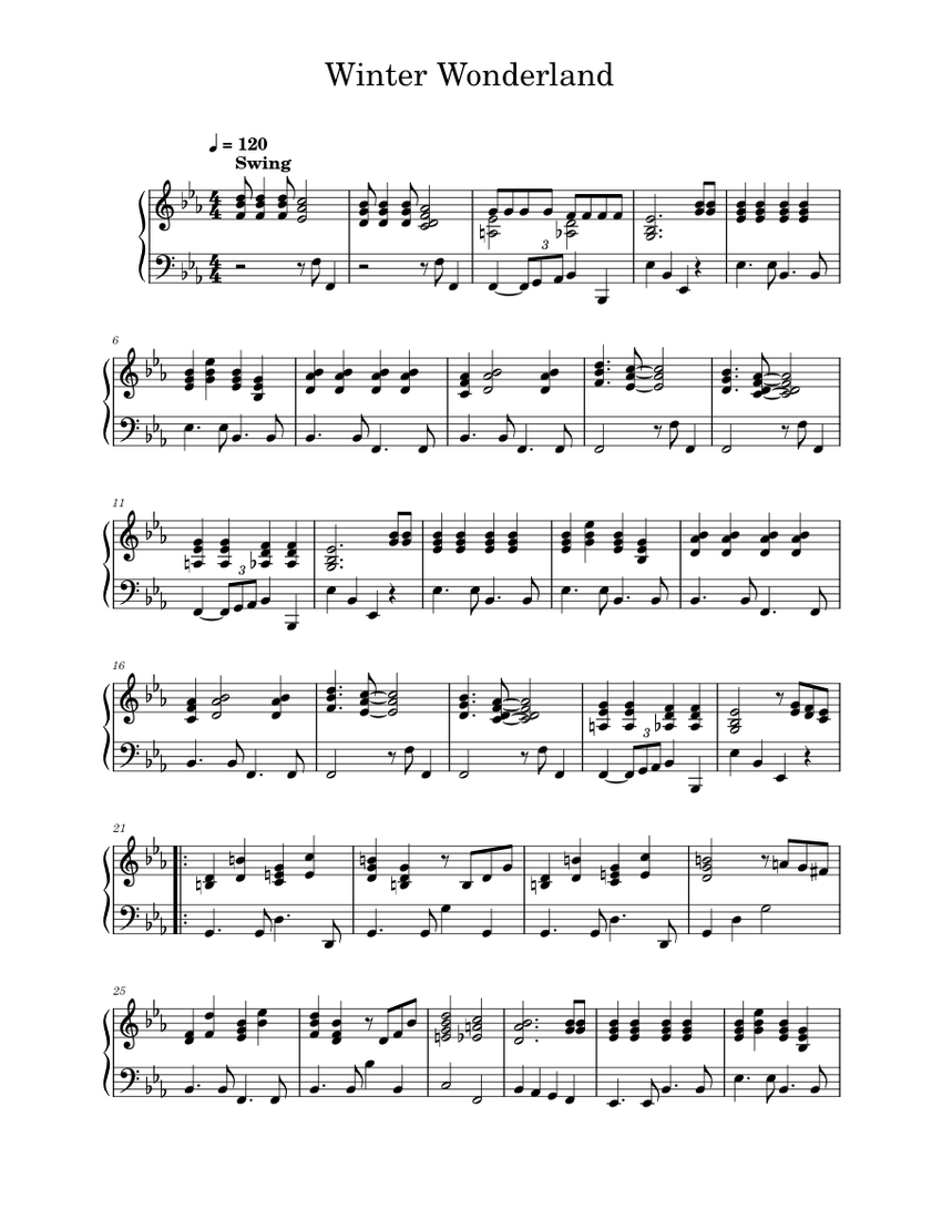 Winter Wonderland Sheet music for Piano (Solo) Easy | Musescore.com