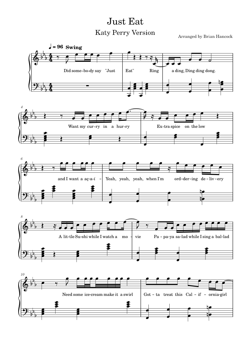 Just Eat Sheet Music for Piano (Solo) Easy | MuseScore.com