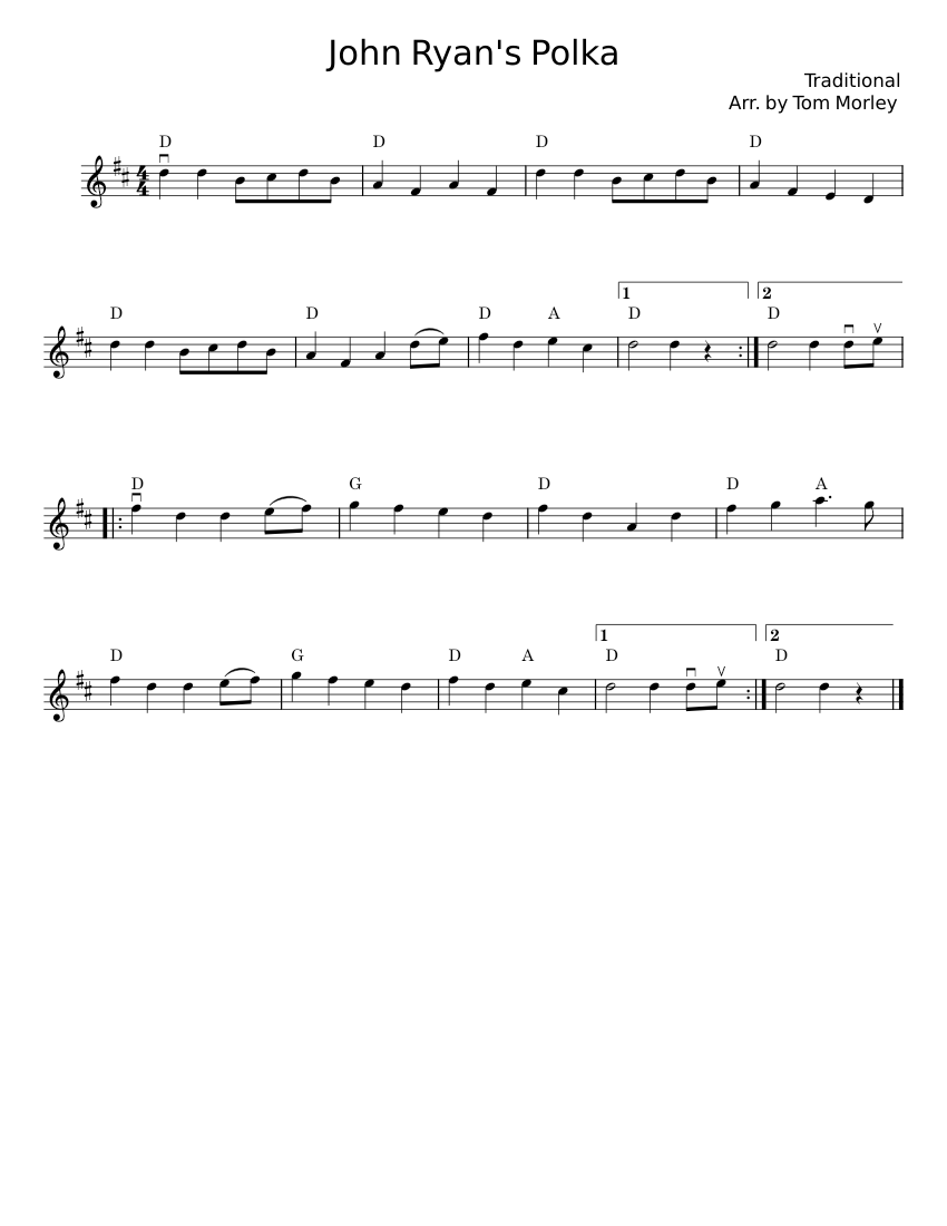 John Ryan's Polka Sheet music for Violin (Solo) | Musescore.com