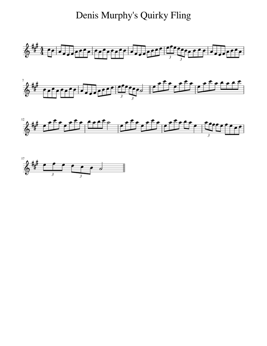 Denis Murphy's Quirky Fling Sheet music for Piano (Solo) Easy ...