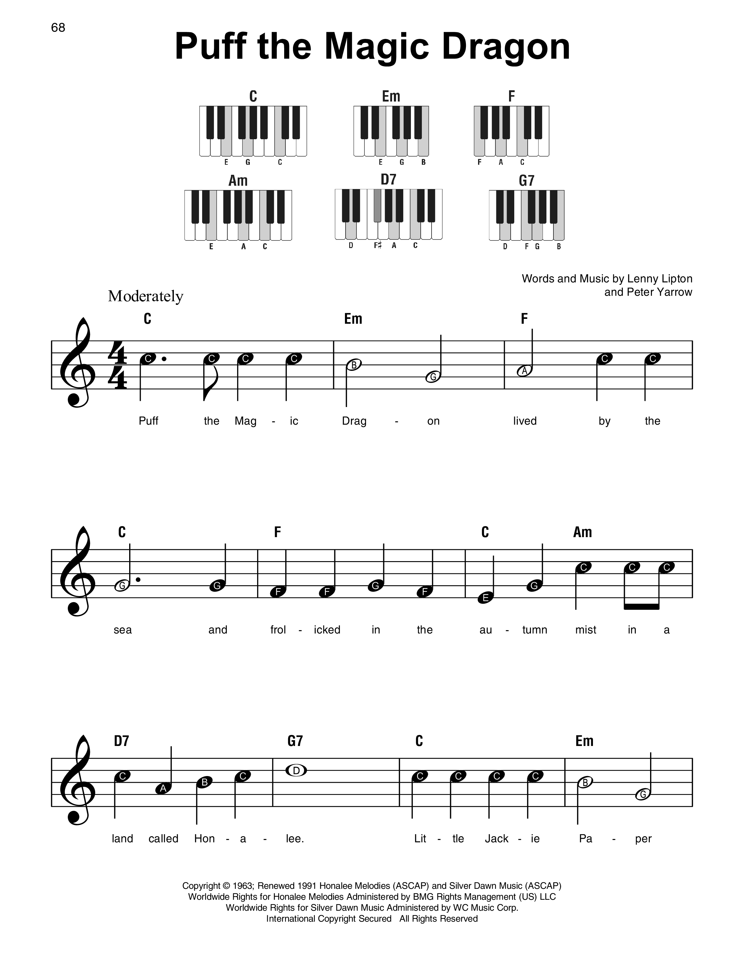 Play Official version of Puff, the Magic Dragon Sheet Music by Peter ...