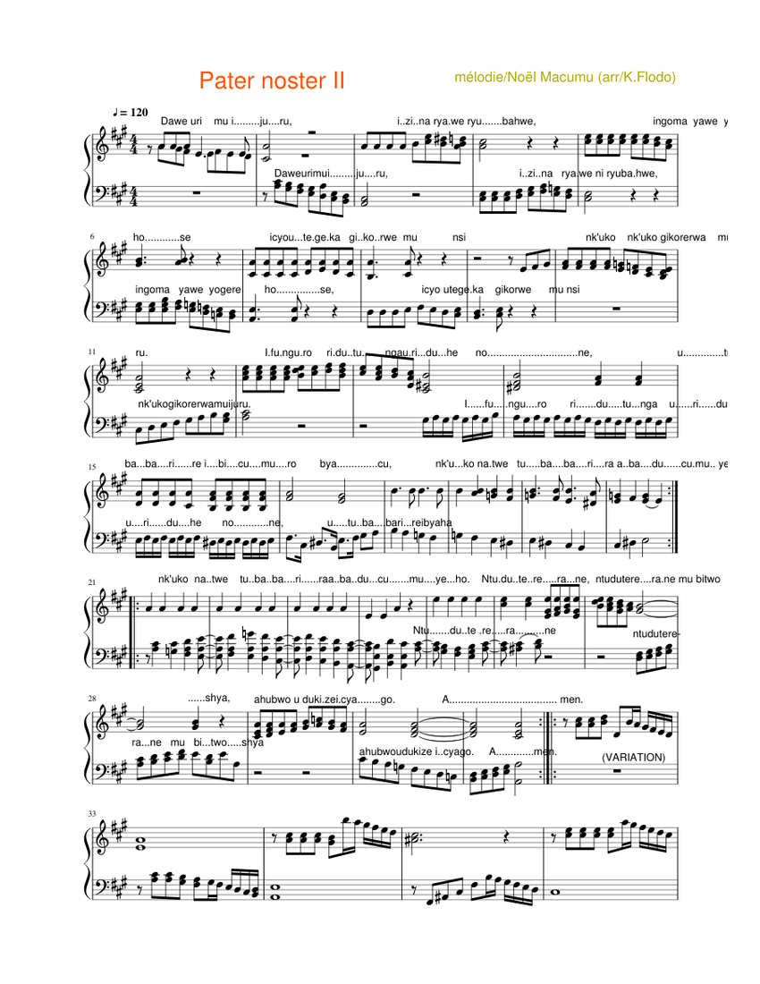 008b JS Pater noster 2 Sheet music for Piano (Solo) | Musescore.com