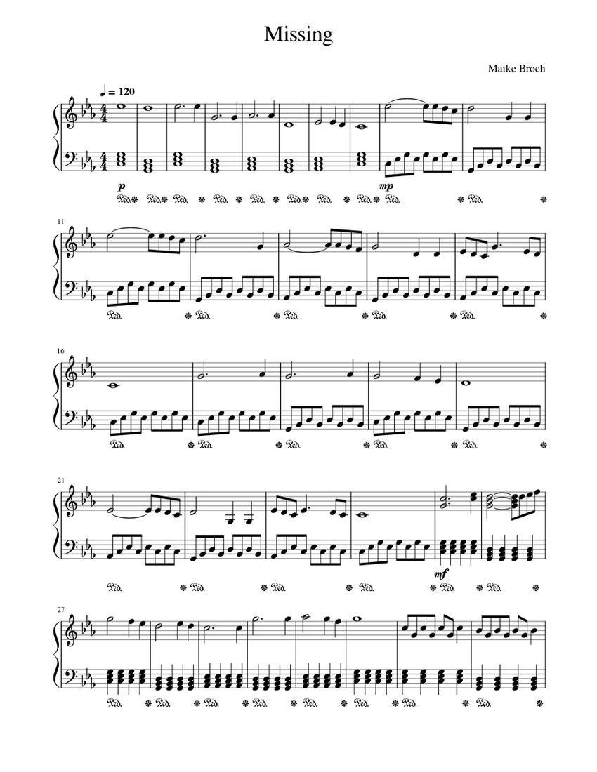 Missing Sheet music for Piano (Solo) Easy | Musescore.com