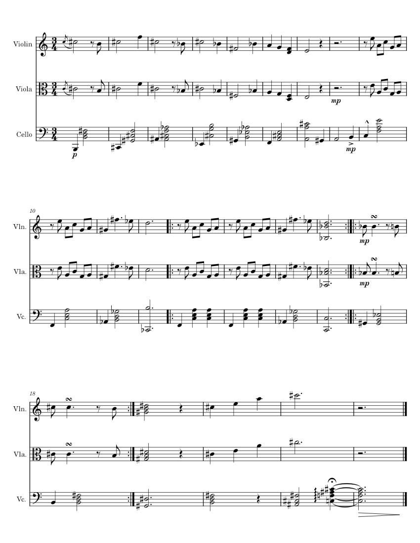 The Lobotomy – Maebi Sheet Music for Violin, Viola, Cello (String Trio) | MuseScore.com