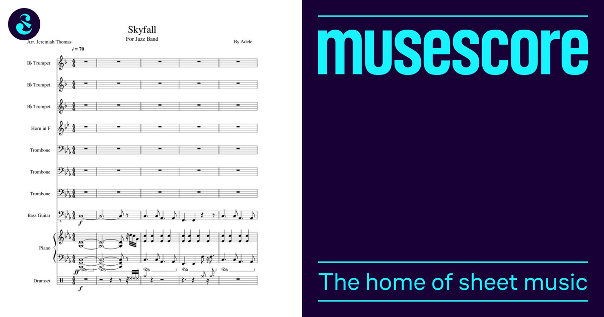 Skyfall - Jazz Band Sheet music for Piano, Trombone, Trumpet in b-flat ...