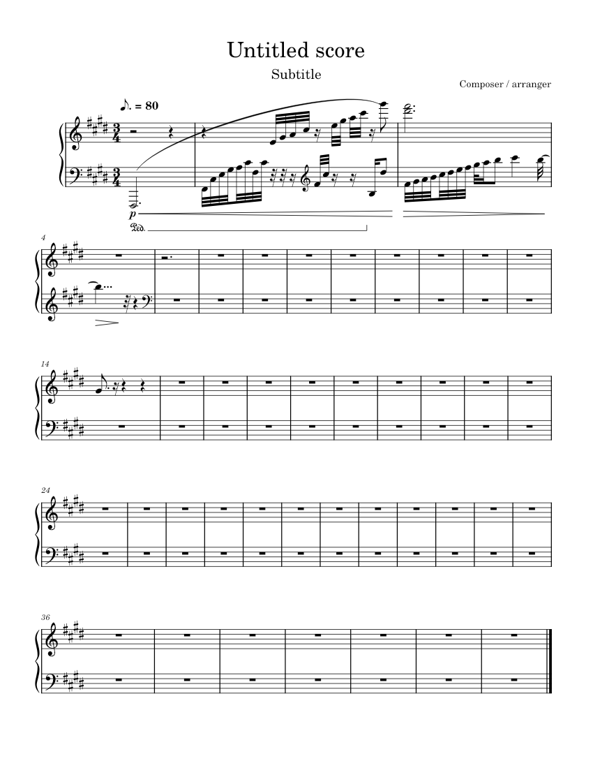 Untitled score - copy (11) Sheet music for Piano (Solo) Easy | Musescore.com