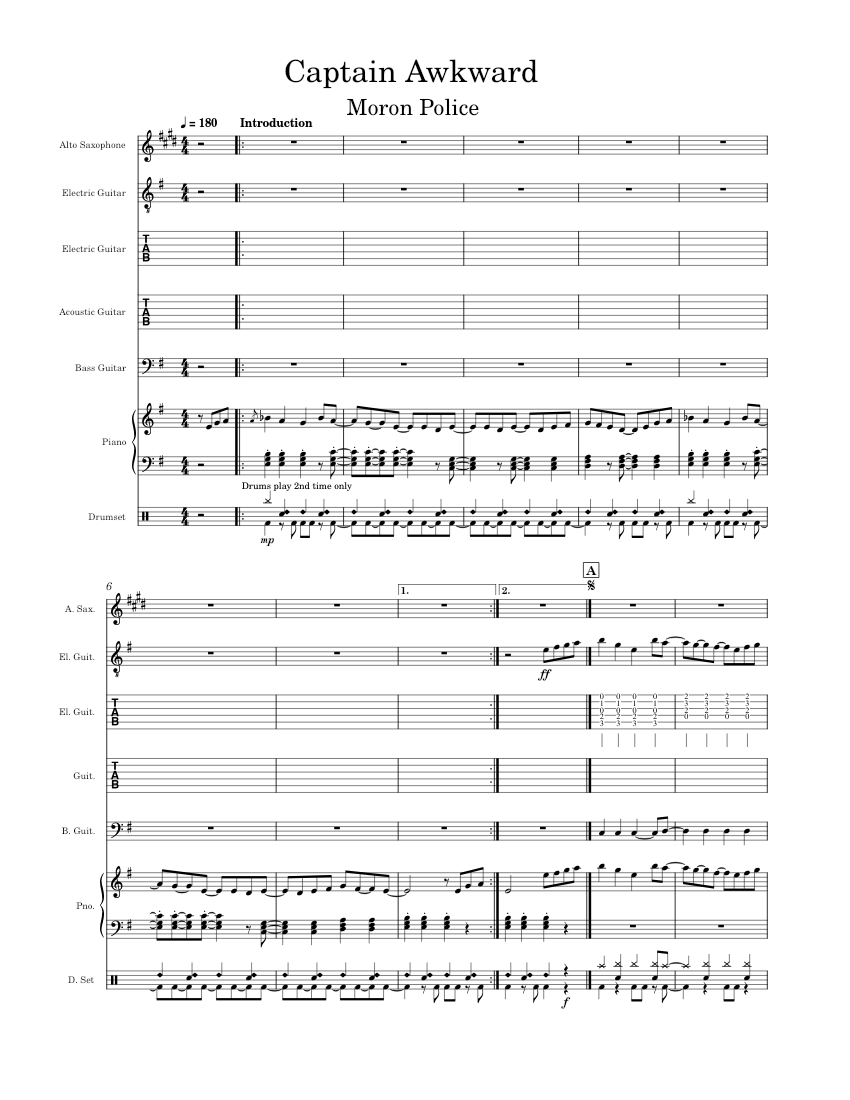 Captain Awkward – Moron Police - piano tutorial