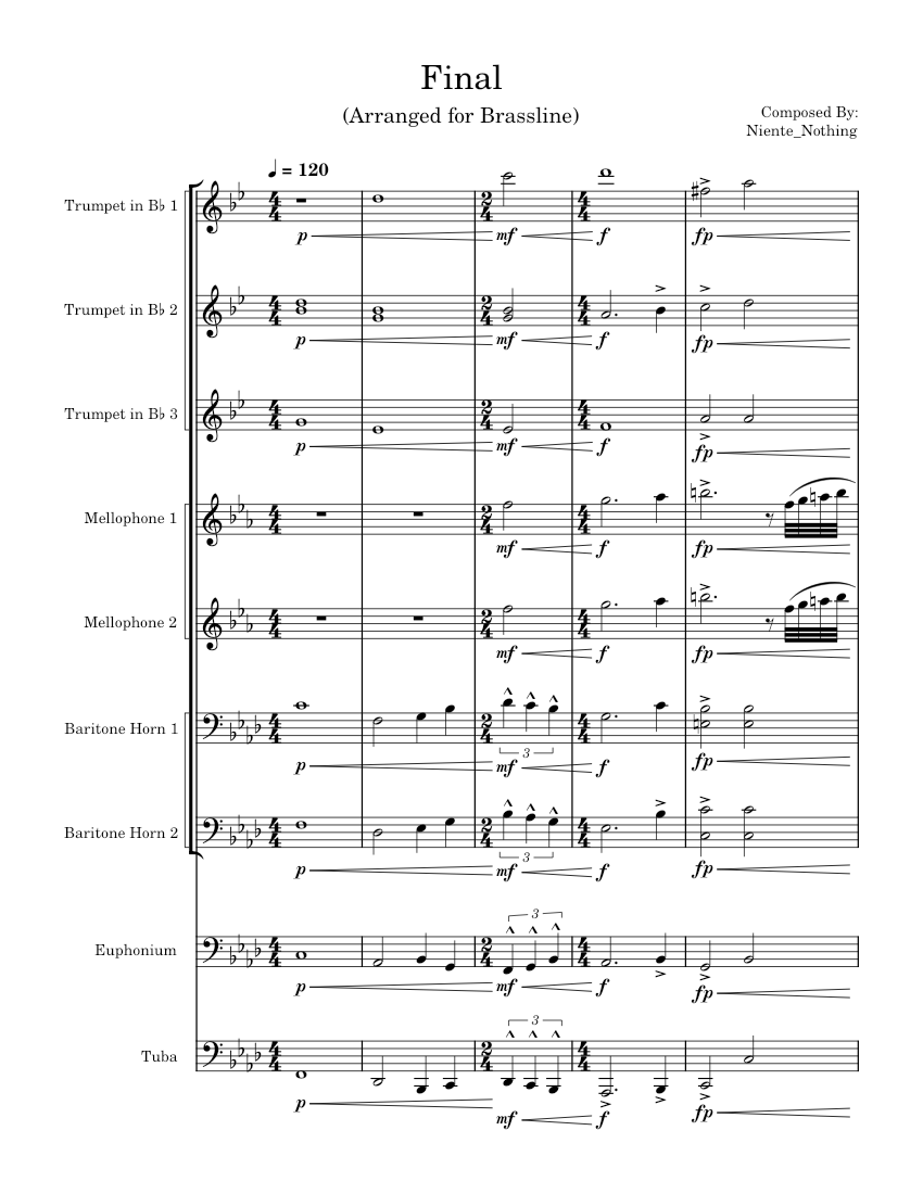 Final Sheet music for Tuba, French horn, Trumpet other (Drum Corps ...